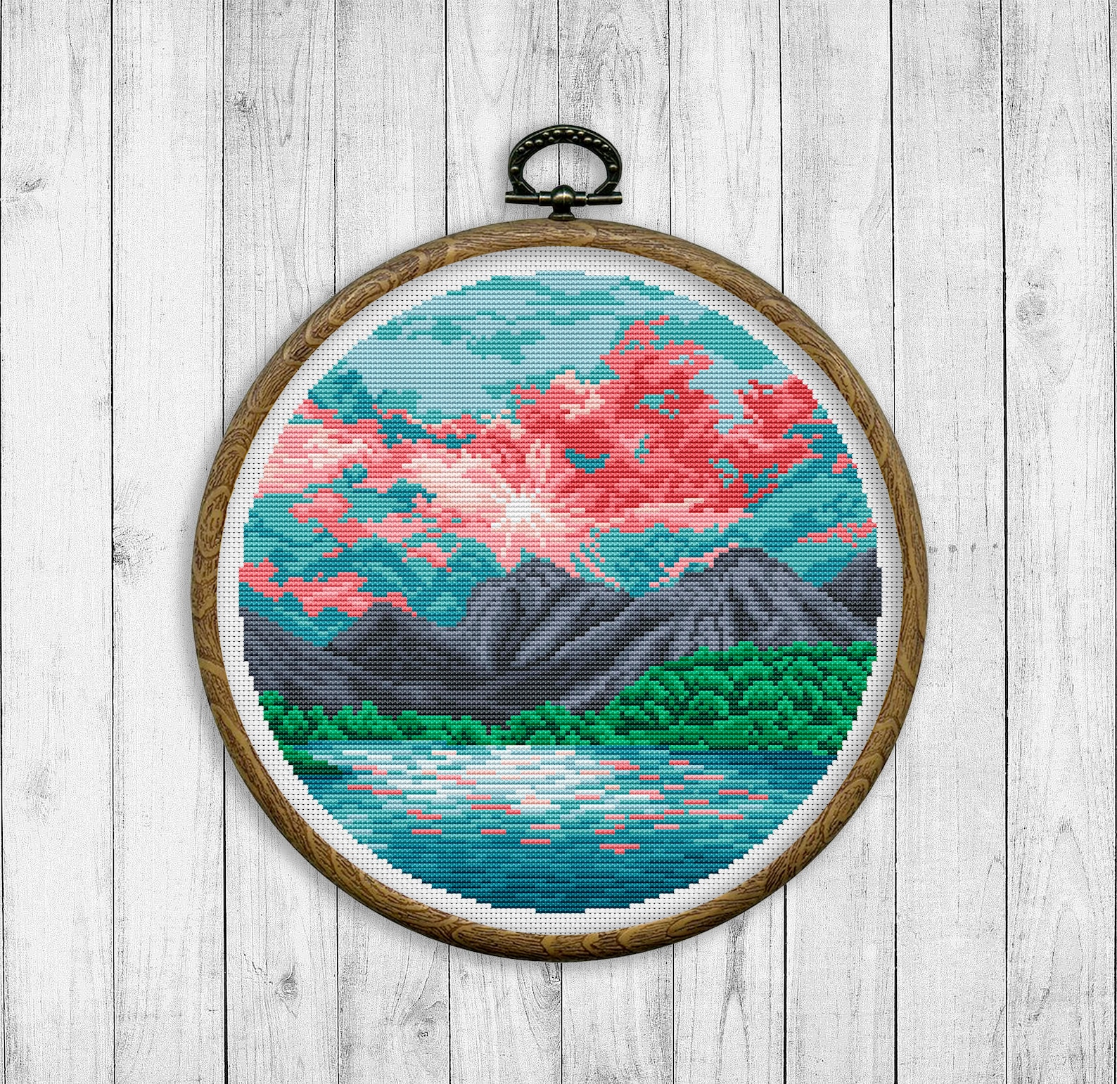 Nature Cross Stitch Pattern Sunset Cross Stitch Pattern | Etsy