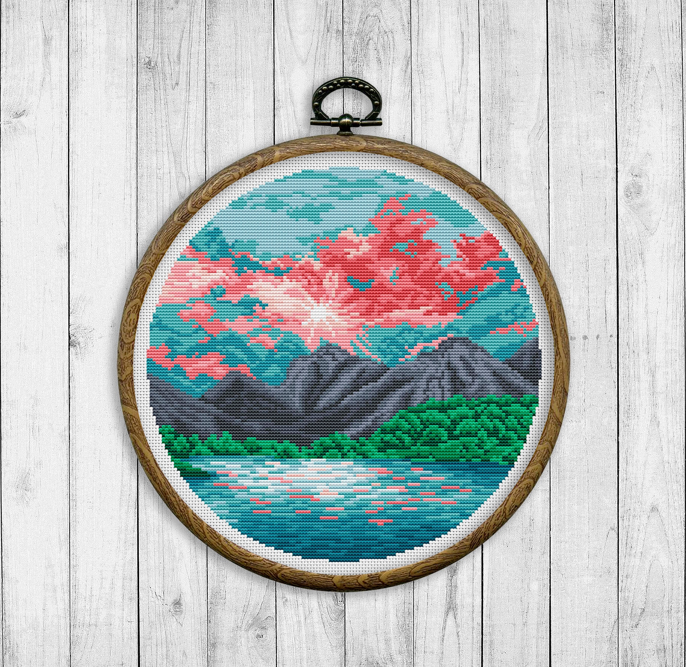 Nature Cross Stitch Pattern Sunset Cross Stitch Pattern - Etsy