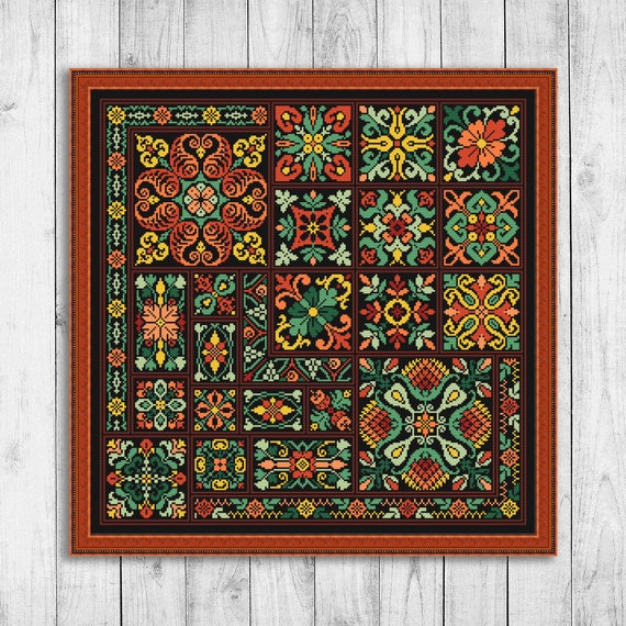 Modern Cross Stitch Sampler Pattern Noel Counted Cross Stitch Sampler