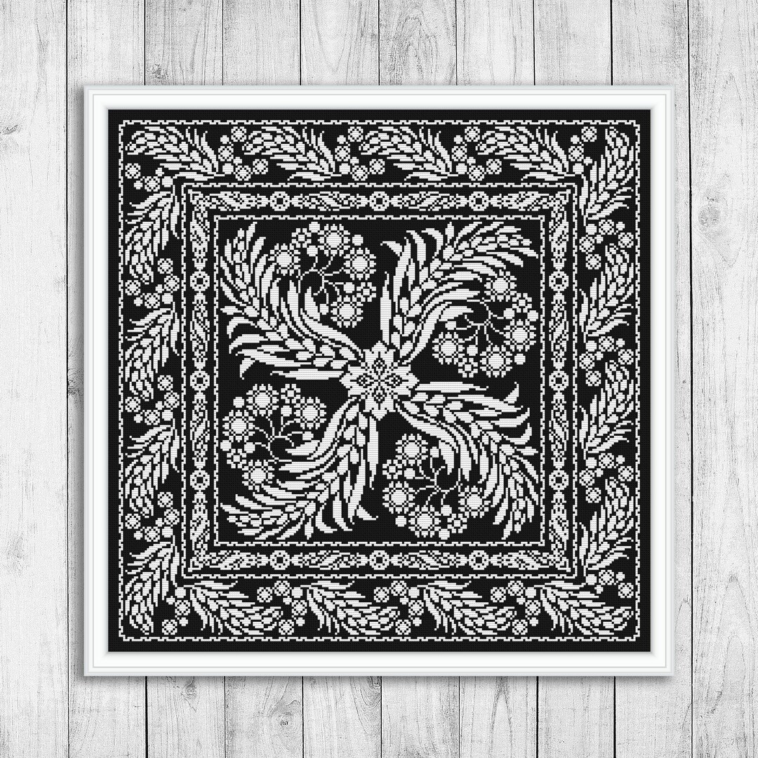 Monochrome Cross Stitch Pattern Sampler Cross Stitch Pattern Modern Cross Stitch Pattern