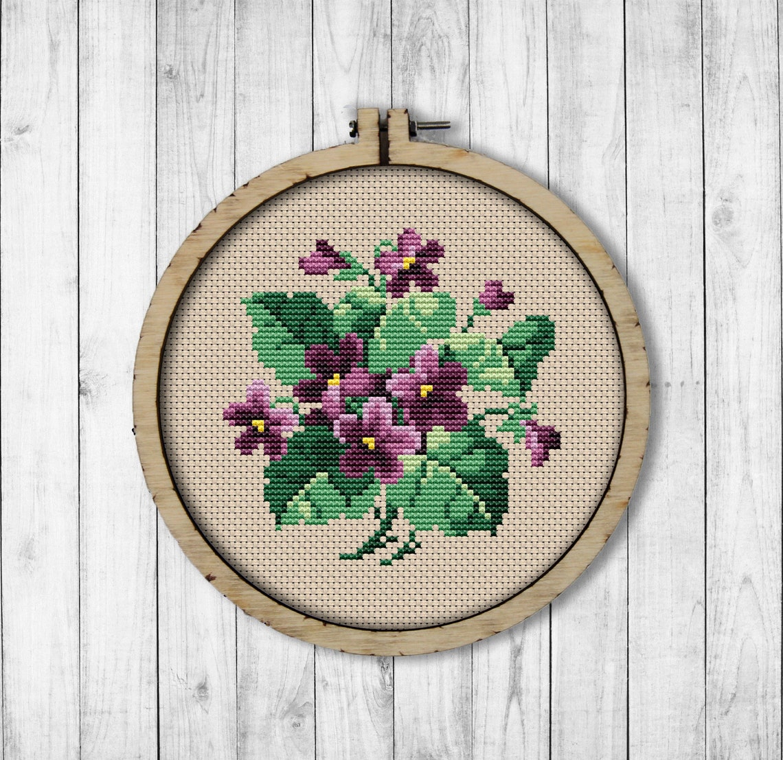 Vintage Violets 2 Cross Stitch Pattern Spring Flowers Cross - Etsy
