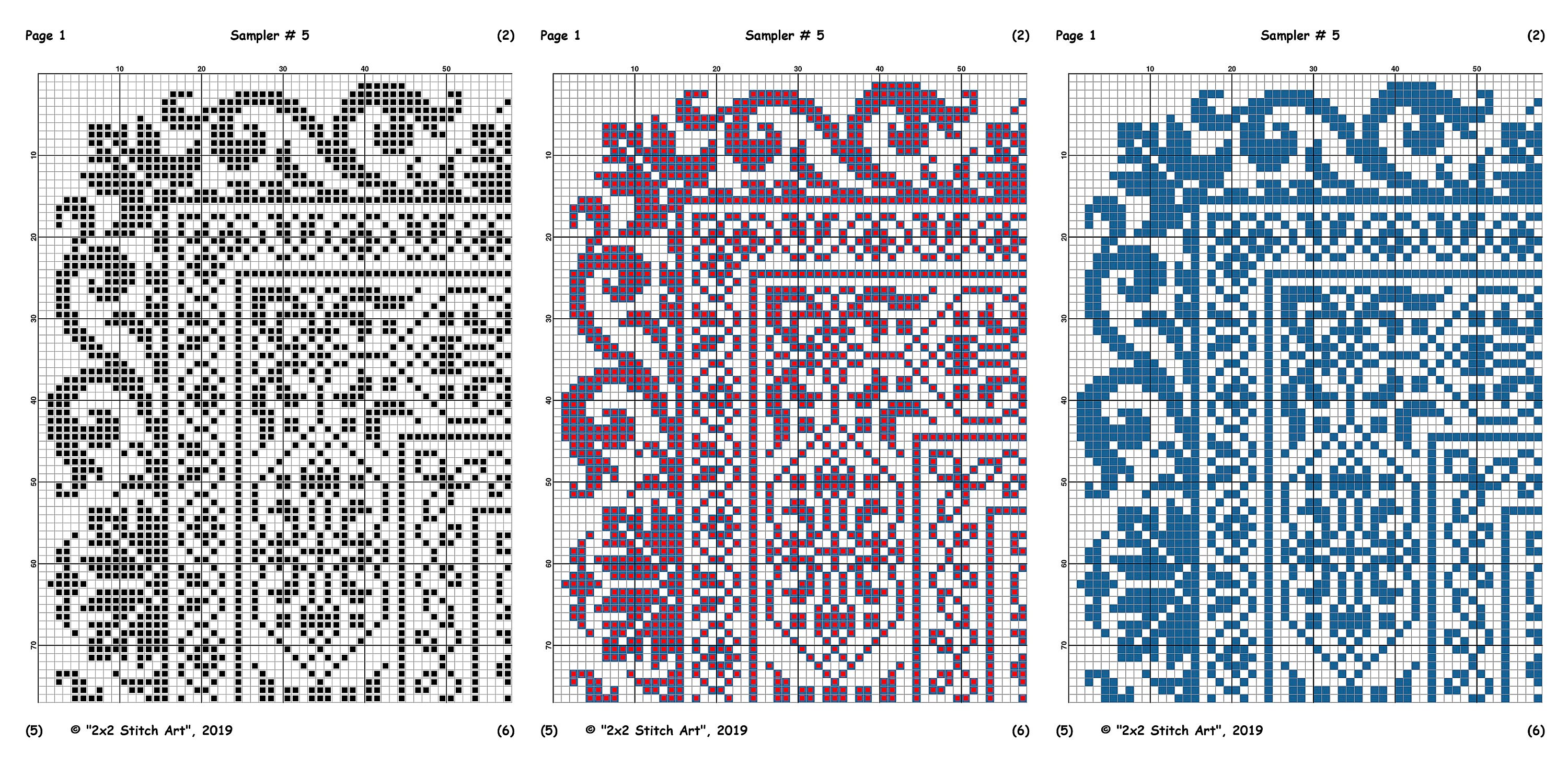Cross Stitch Pattern Sampler, Carpet Counted Cross Stitch Chart ...