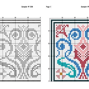 Sampler Cross Stitch Pattern, Modern Cross Stitch Pattern, Colorful ...