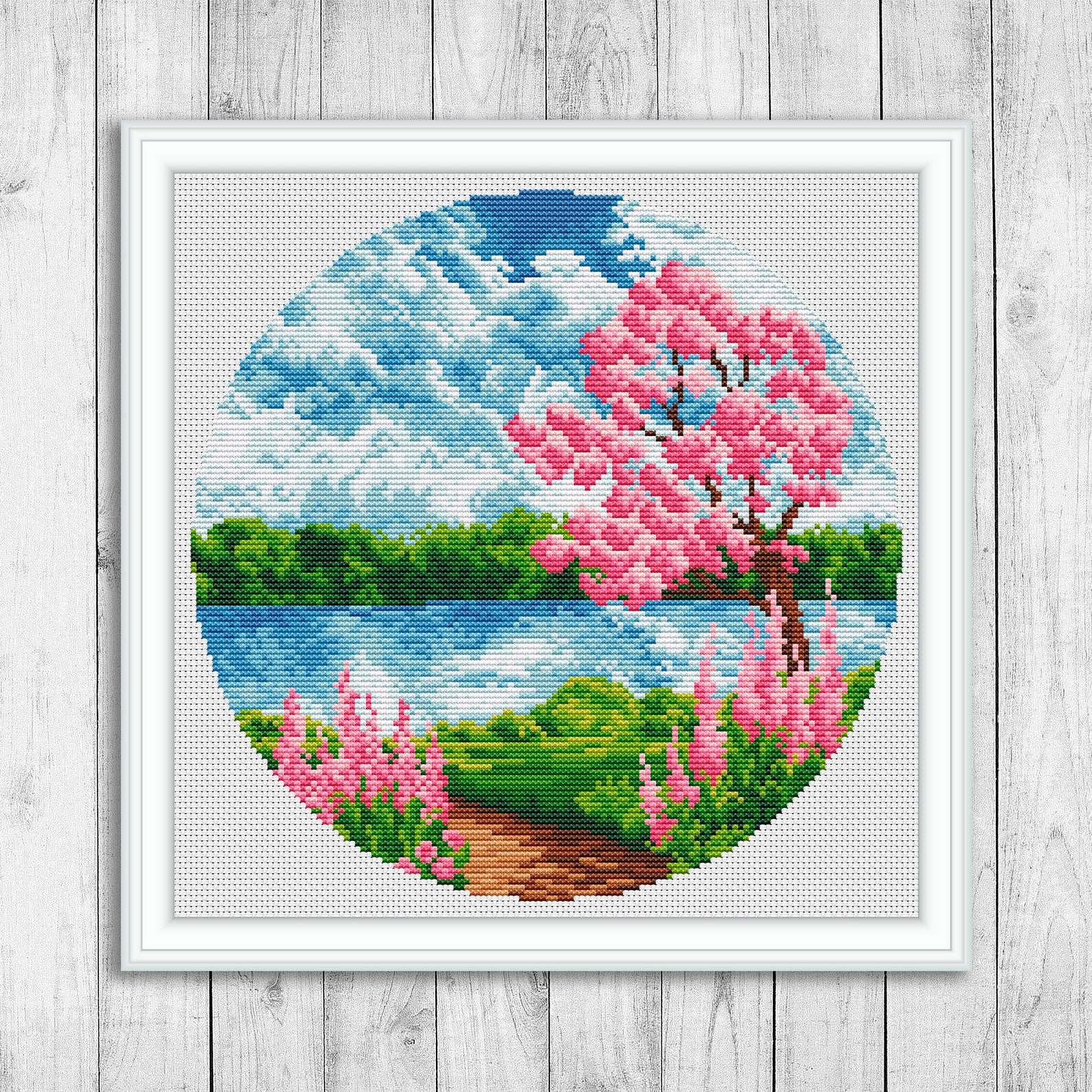 Nature Cross Stitch Pattern, Modern Cross Stitch Pattern, Spring ...