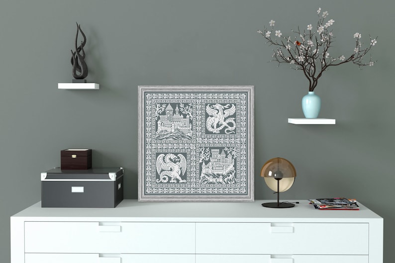 Cross Stitch Pattern Sampler Dragon Cross Stitch Pattern - Etsy