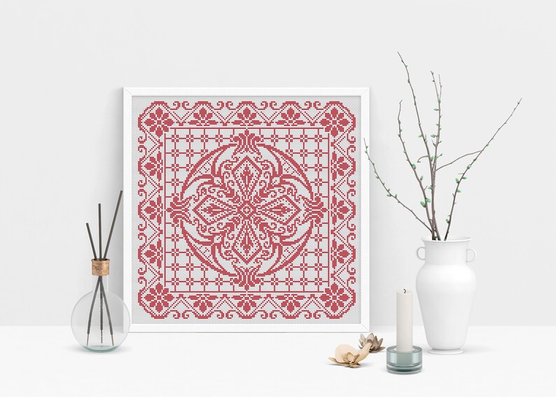 Modern Cross Stitch Pattern, Sampler Cross Stitch Pattern, Flowers ...