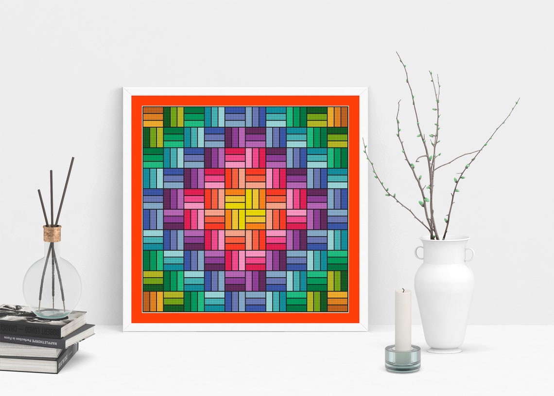 Rainbow Cross Stitch Pattern Modern Cross Stitch Pattern | Etsy