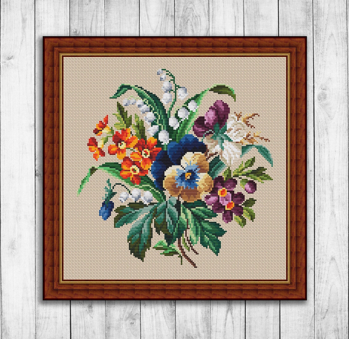 Vintage Pansies 1 Cross Stitch Pattern Pansy Cross Stitch - Etsy