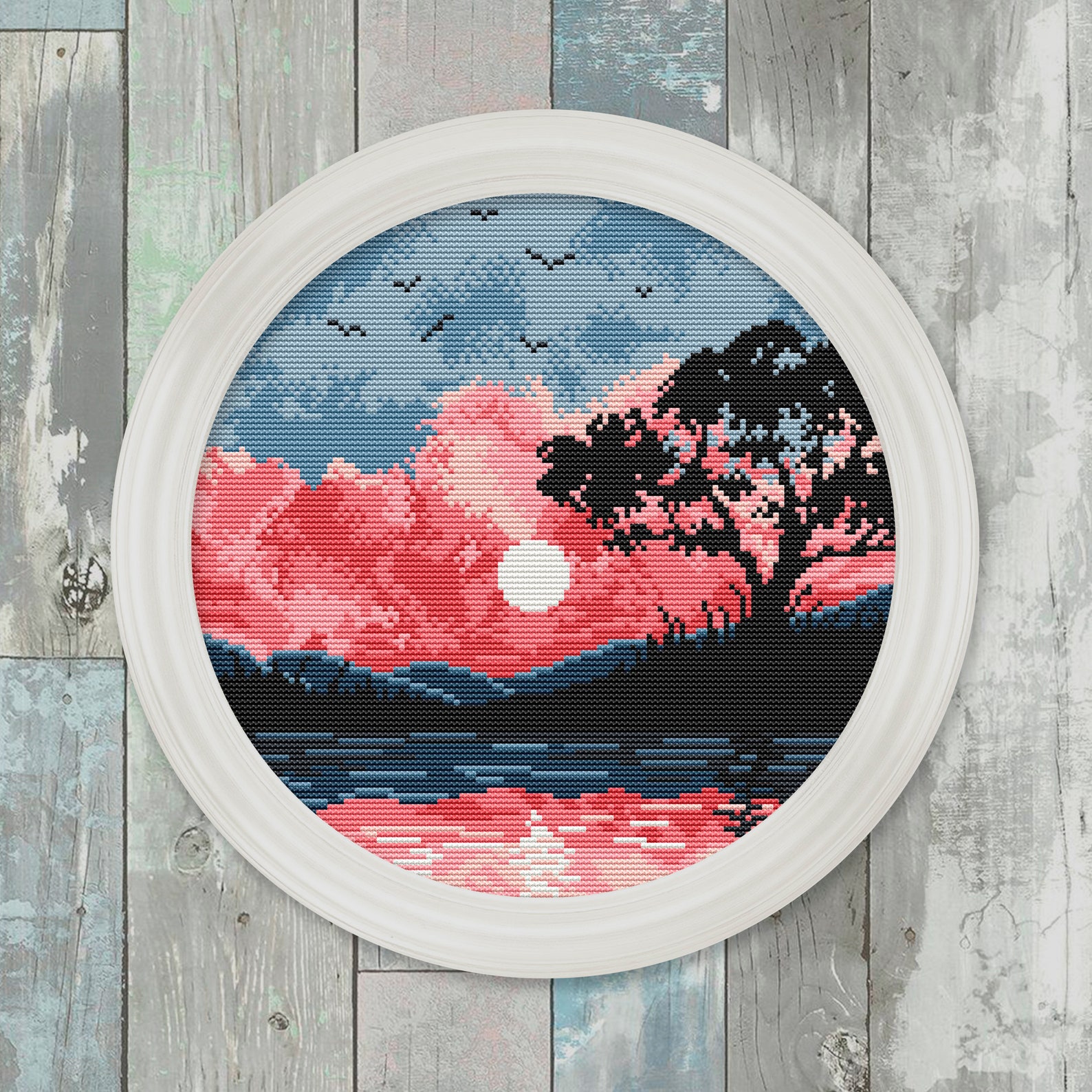 Nature Cross Stitch Pattern Sunset Cross Stitch Pattern | Etsy