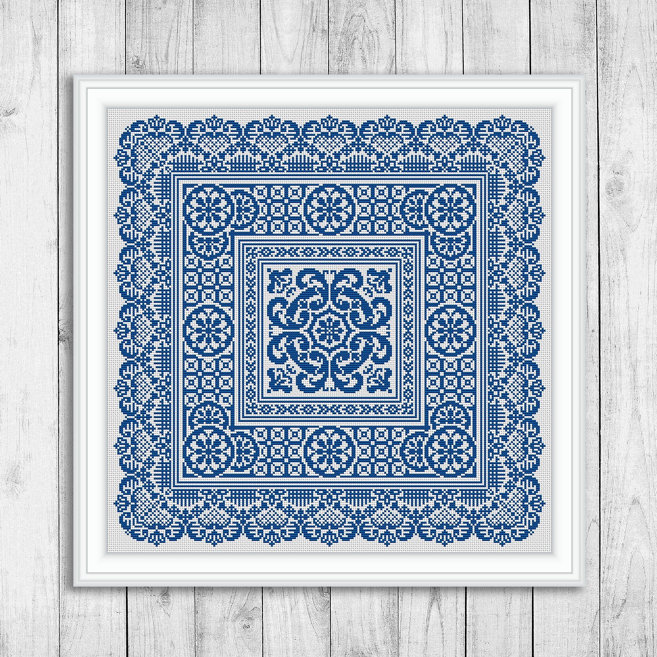 Sampler Cross Stitch Pattern, Modern Cross Stitch Pattern, Monochrome ...