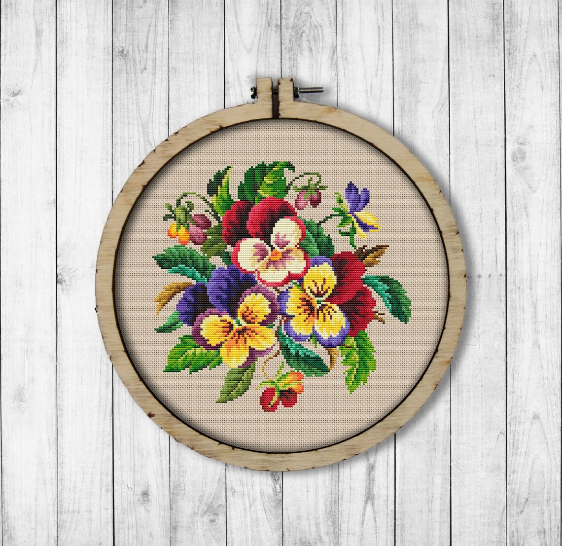Vintage Pansies Cross Stitch Pattern Pansy Cross Stitch | Etsy Canada