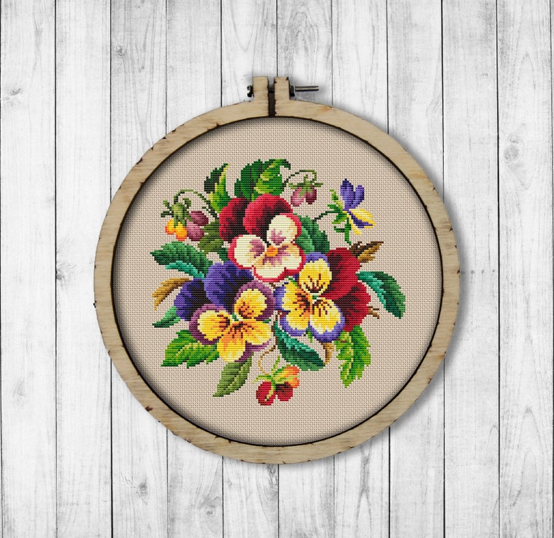 Vintage Pansies Cross Stitch Pattern Pansy Cross Stitch - Etsy Canada