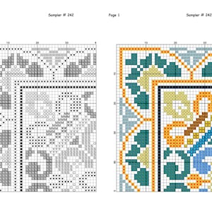 Sampler Cross Stitch Pattern, Modern Cross Stitch Pattern, Tile ...