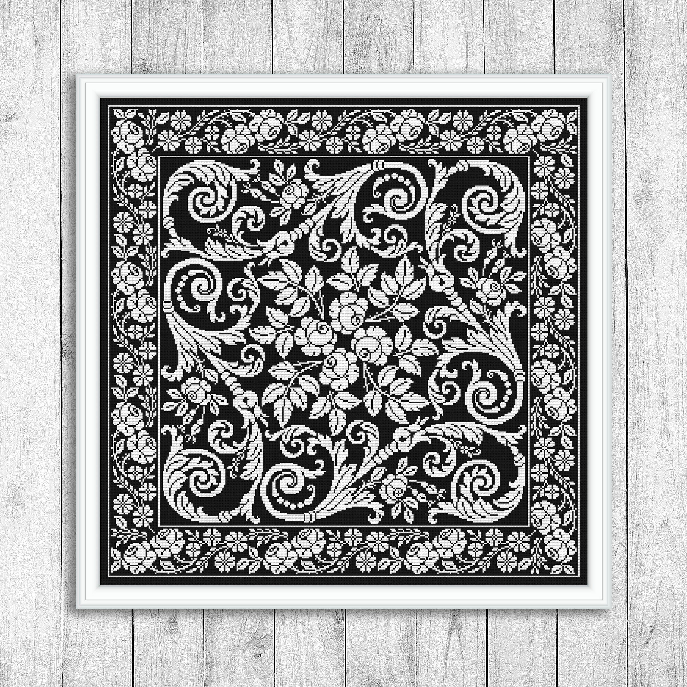 Sampler Cross Stitch Pattern, Modern Cross Stitch Pattern, Rose Cross ...