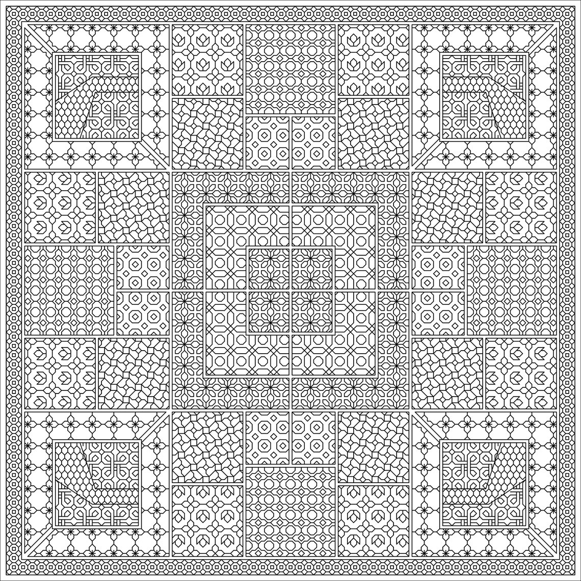 Blackwork Cross Stitch Pattern Modern Cross Stitch Pattern - Etsy