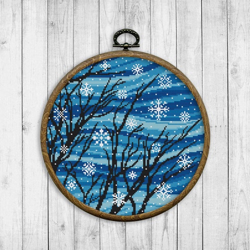 Counted Cross Stitch Pattern December Snow Winter Snow - Etsy