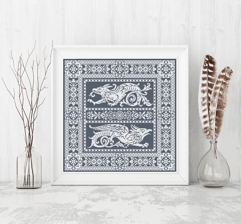 Sampler Cross Stitch Pattern Dragon Cross Stitch Pattern - Etsy UK