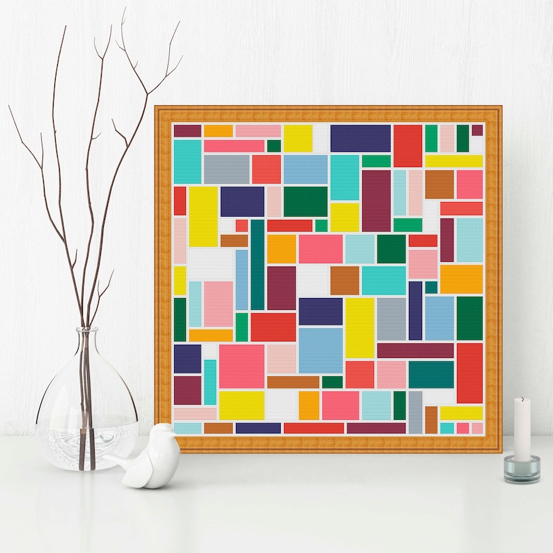 Modern Cross Stitch Pattern, Geometric Cross Stitch Pattern, Tile Cross ...