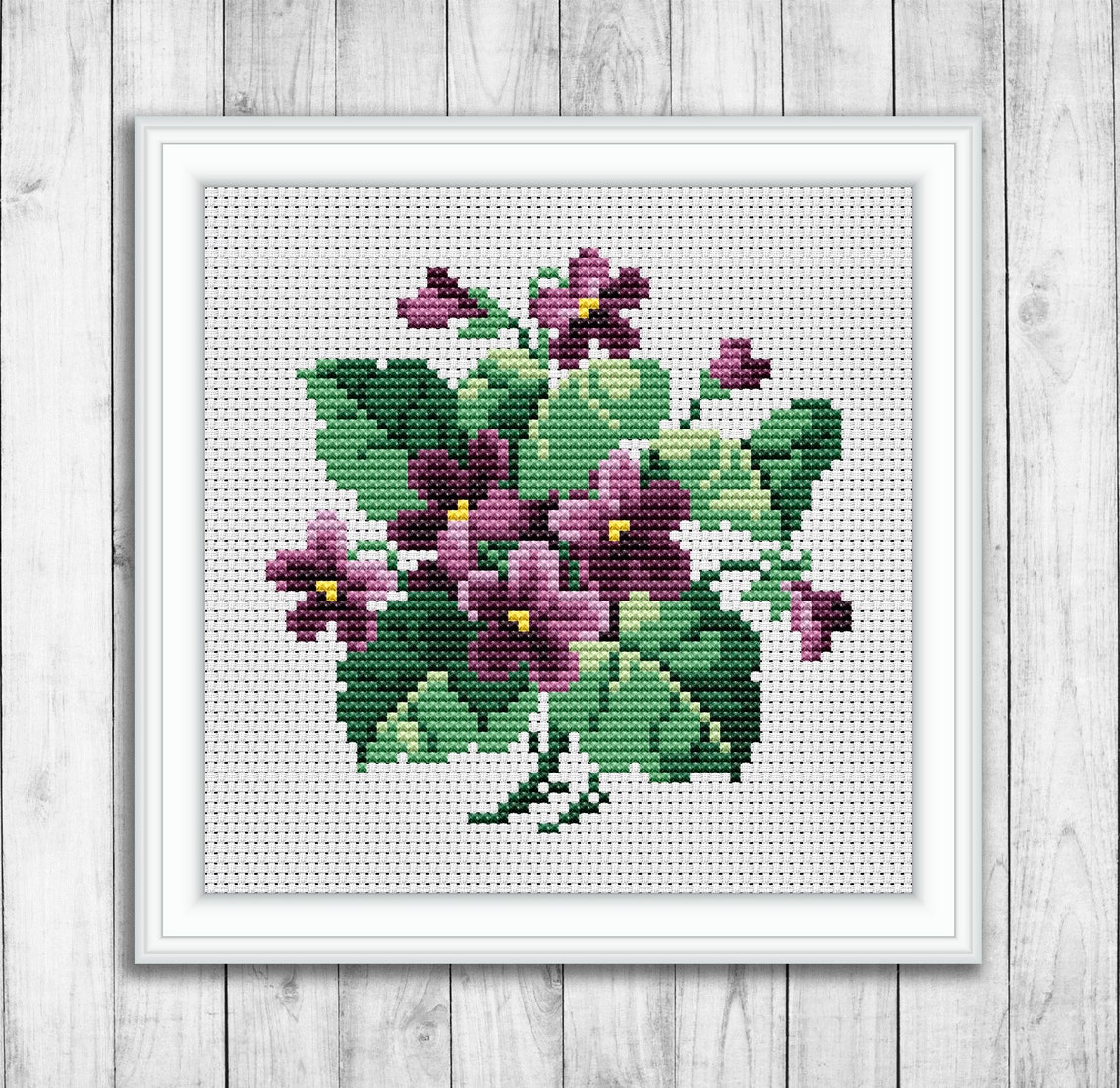 Vintage Violets 2 Cross Stitch Pattern Spring Flowers Cross | Etsy