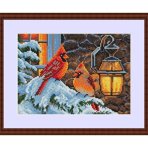 Cardinal Modern Cross Stitch Pattern, Nature Counted Cross Stitch Chart ...