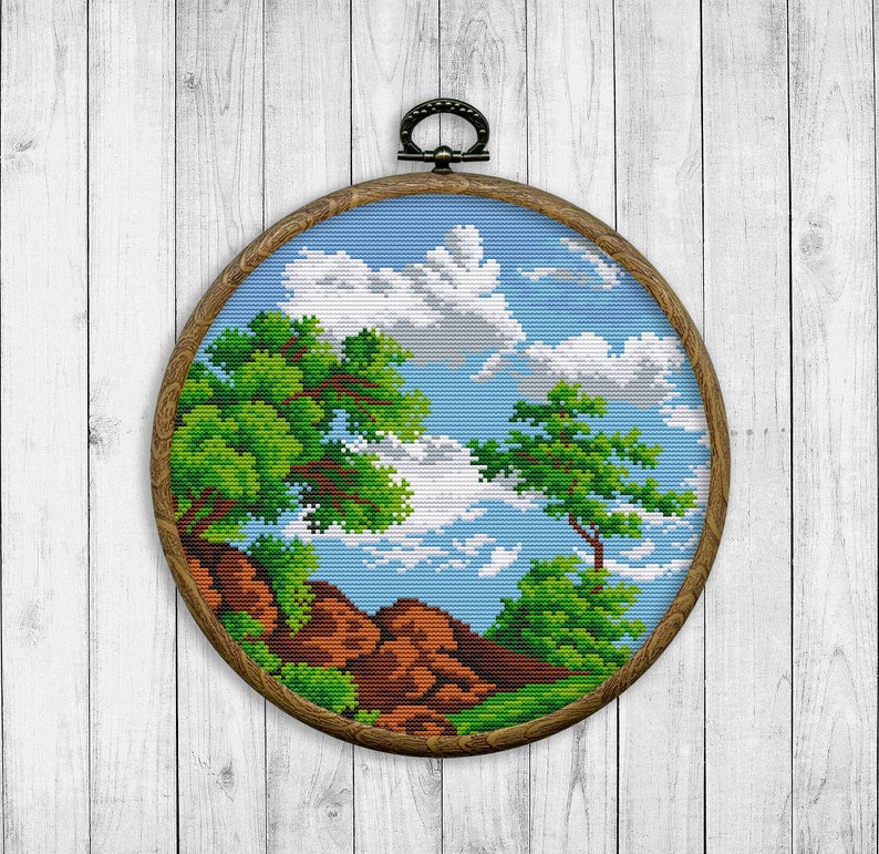 Nature Cross Stitch Pattern Modern Cross Stitch Pattern | Etsy