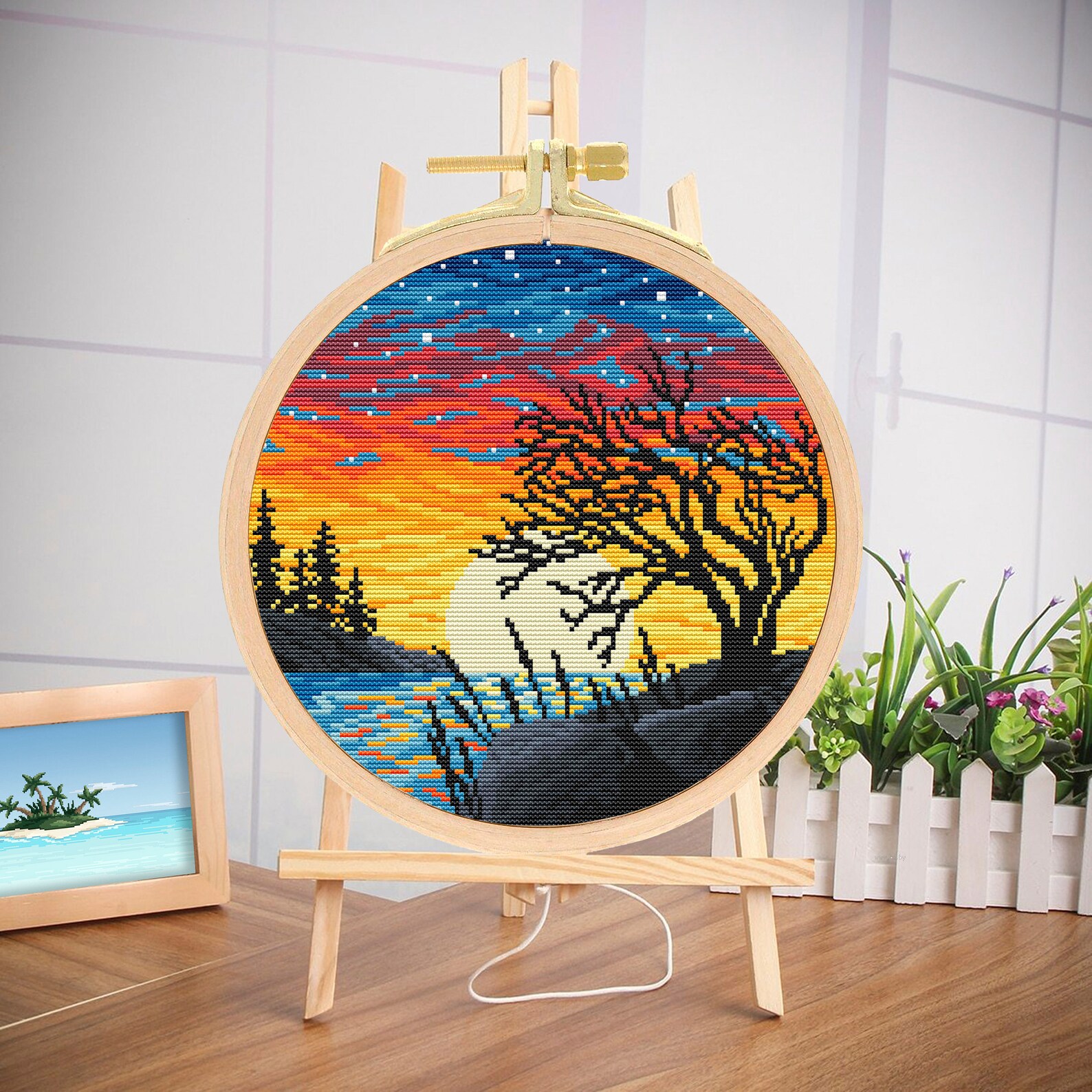 Sunset Cross Stitch Pattern, Nature Counted Cross Stitch Chart ...