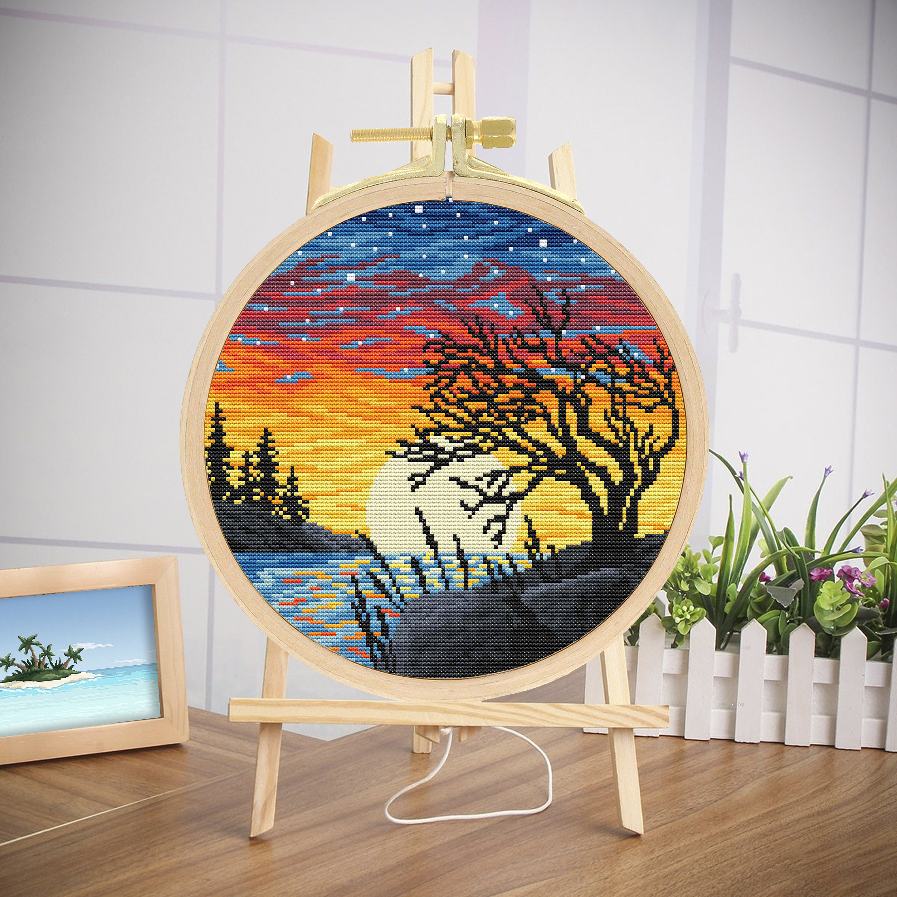 Sunset Cross Stitch Pattern, Nature Counted Cross Stitch Chart ...