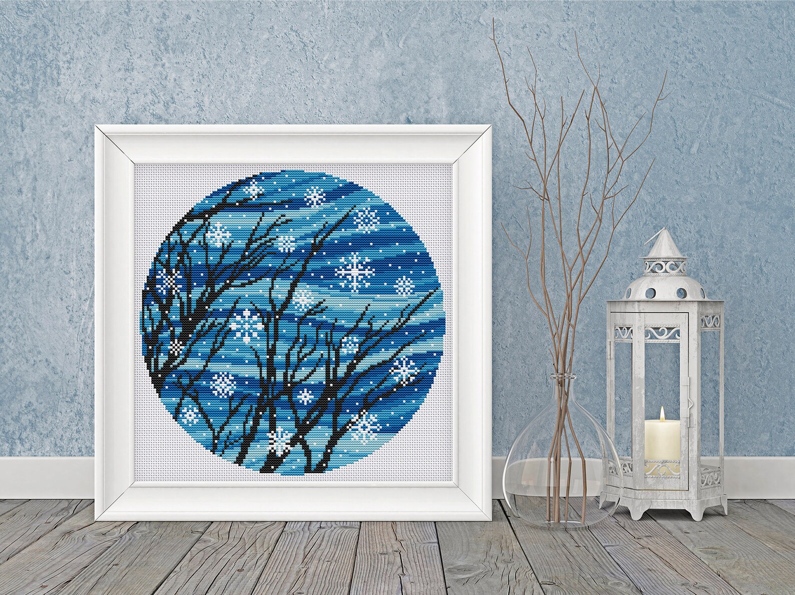Winter Landscape Cross Stitch Pattern, Nature Counted Cross Stitch ...