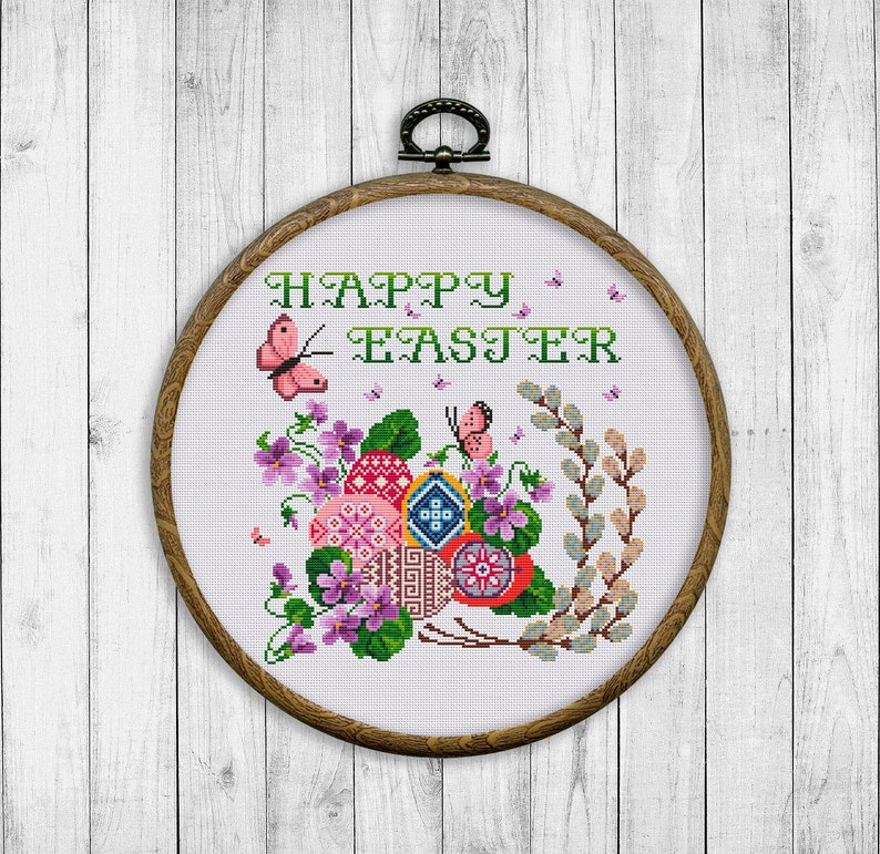 EASTER Cross Stitch Pattern Flowers Counted Cross Stitch - Etsy