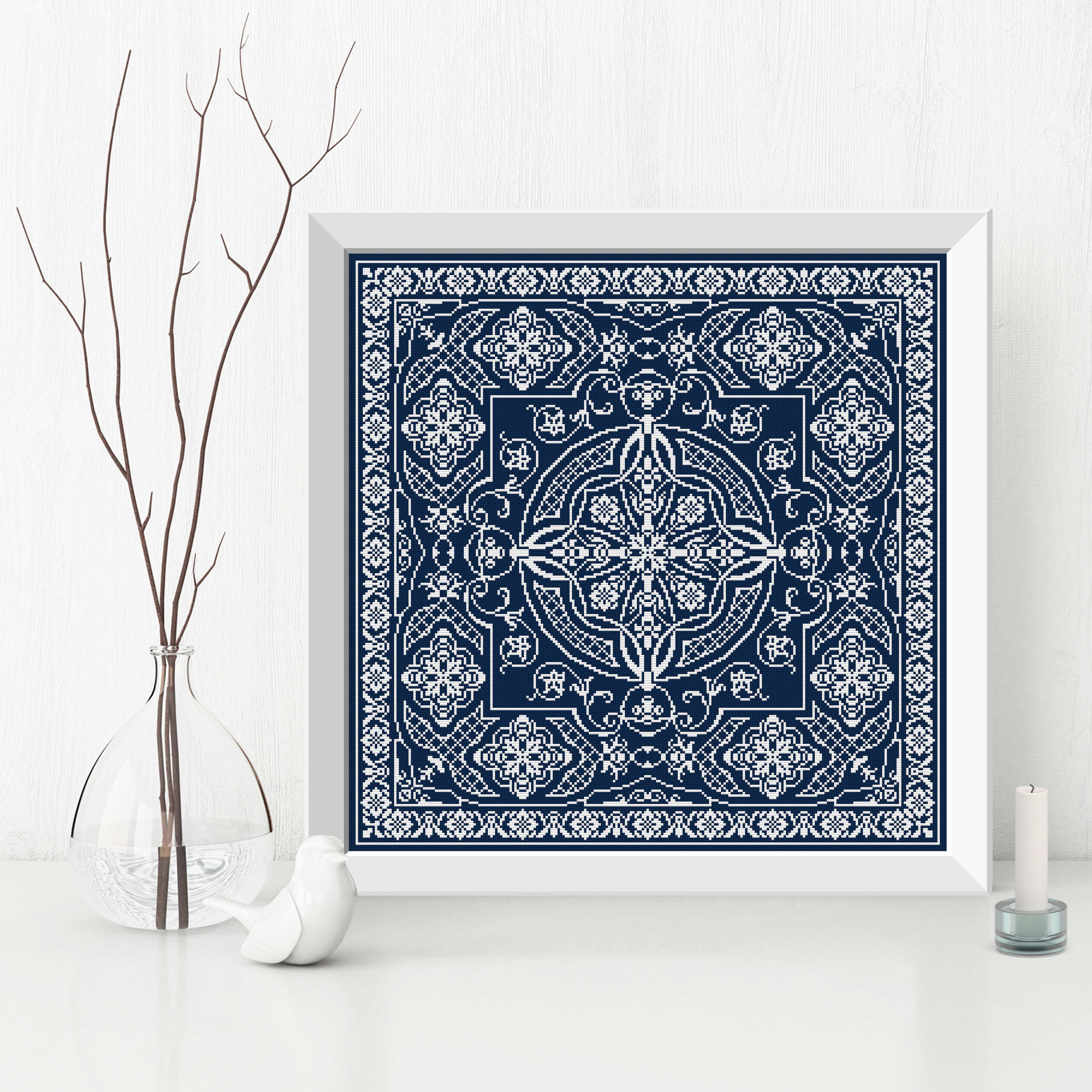Modern Cross Stitch Pattern, Sampler Cross Stitch Pattern, Flowers ...