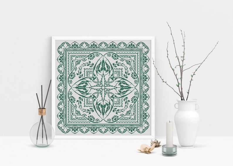 Modern Cross Stitch Pattern, Sampler Cross Stitch Pattern, Flowers ...