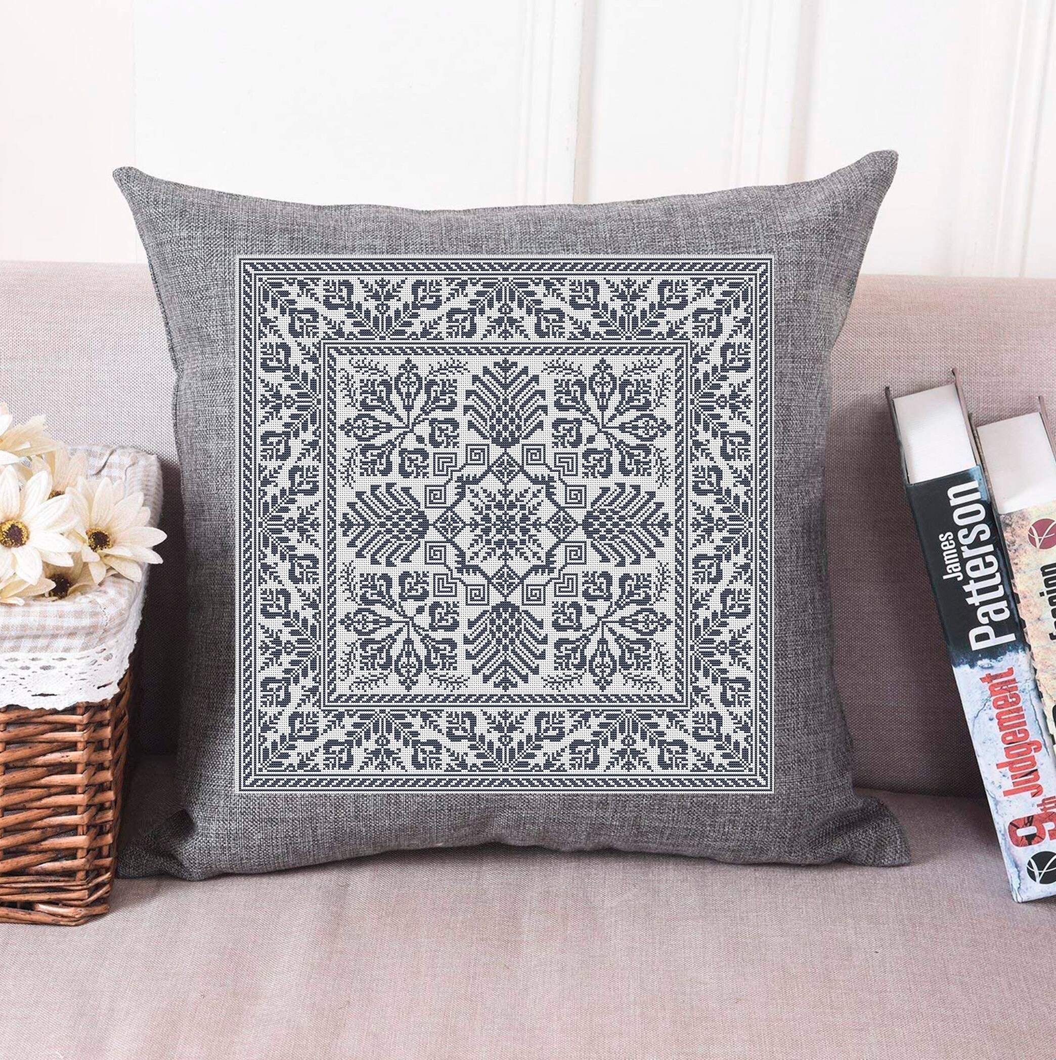Sampler Cross Stitch Pattern, Modern Cross Stitch Pattern, Folk Cross ...