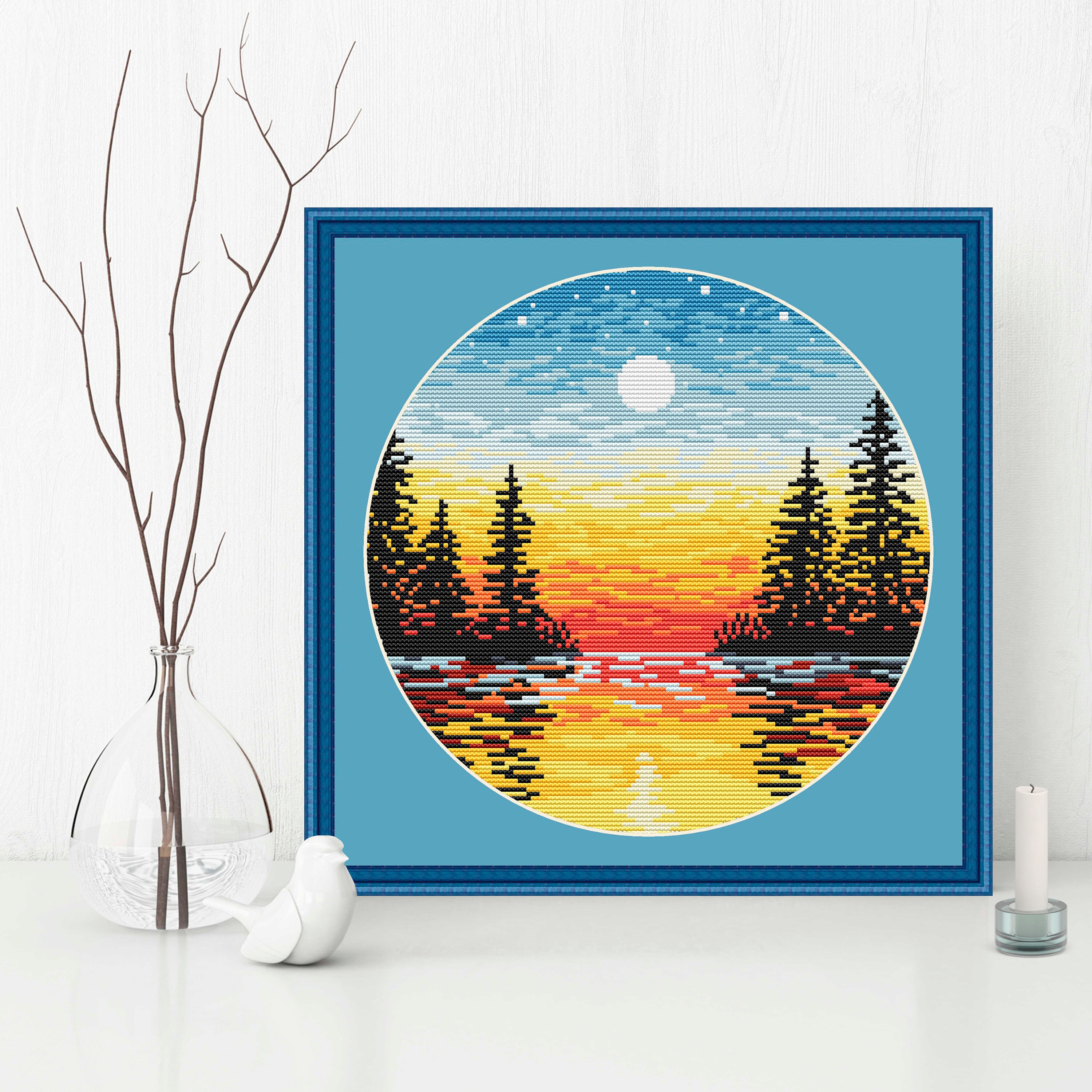 Nature Cross Stitch Pattern Modern Cross Stitch Pattern | Etsy