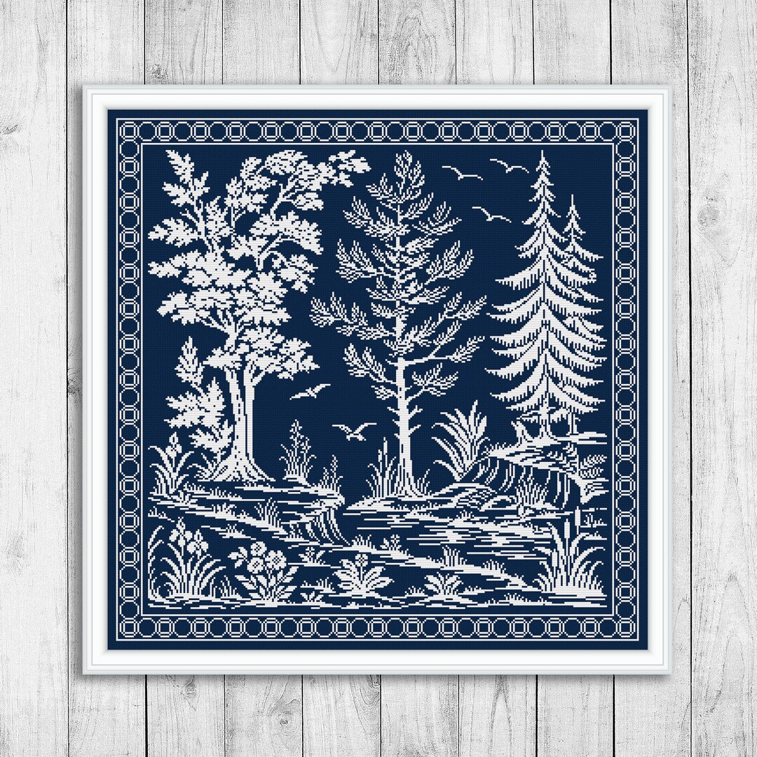 Nature Cross Stitch Pattern, Sampler Cross Stitch Pattern, Forest ...