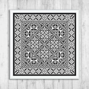 Modern Cross Stitch Pattern, Sampler Cross Stitch Pattern, Tile ...