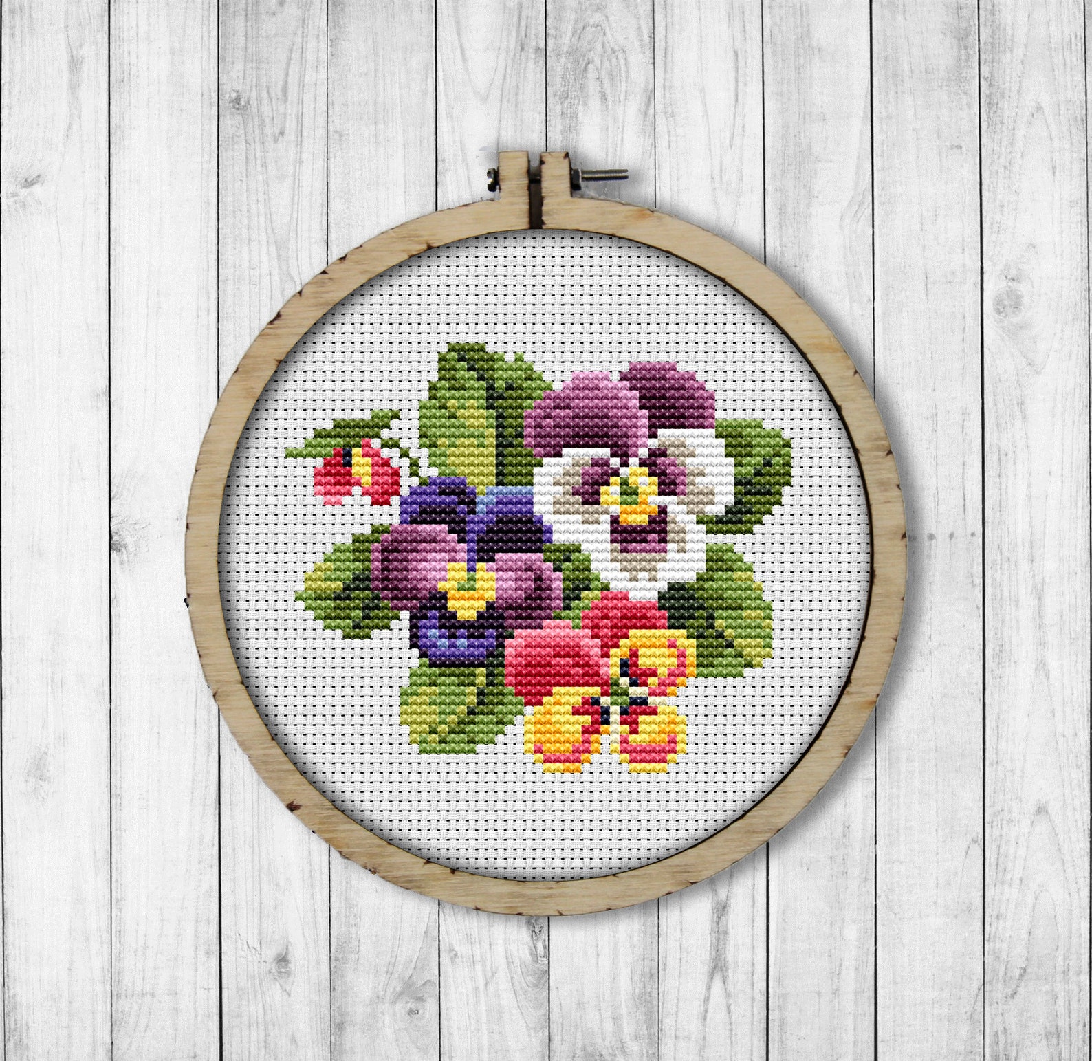 Pansies Cross Stitch Pattern, Pansy Cross Stitch Pattern, Spring ...