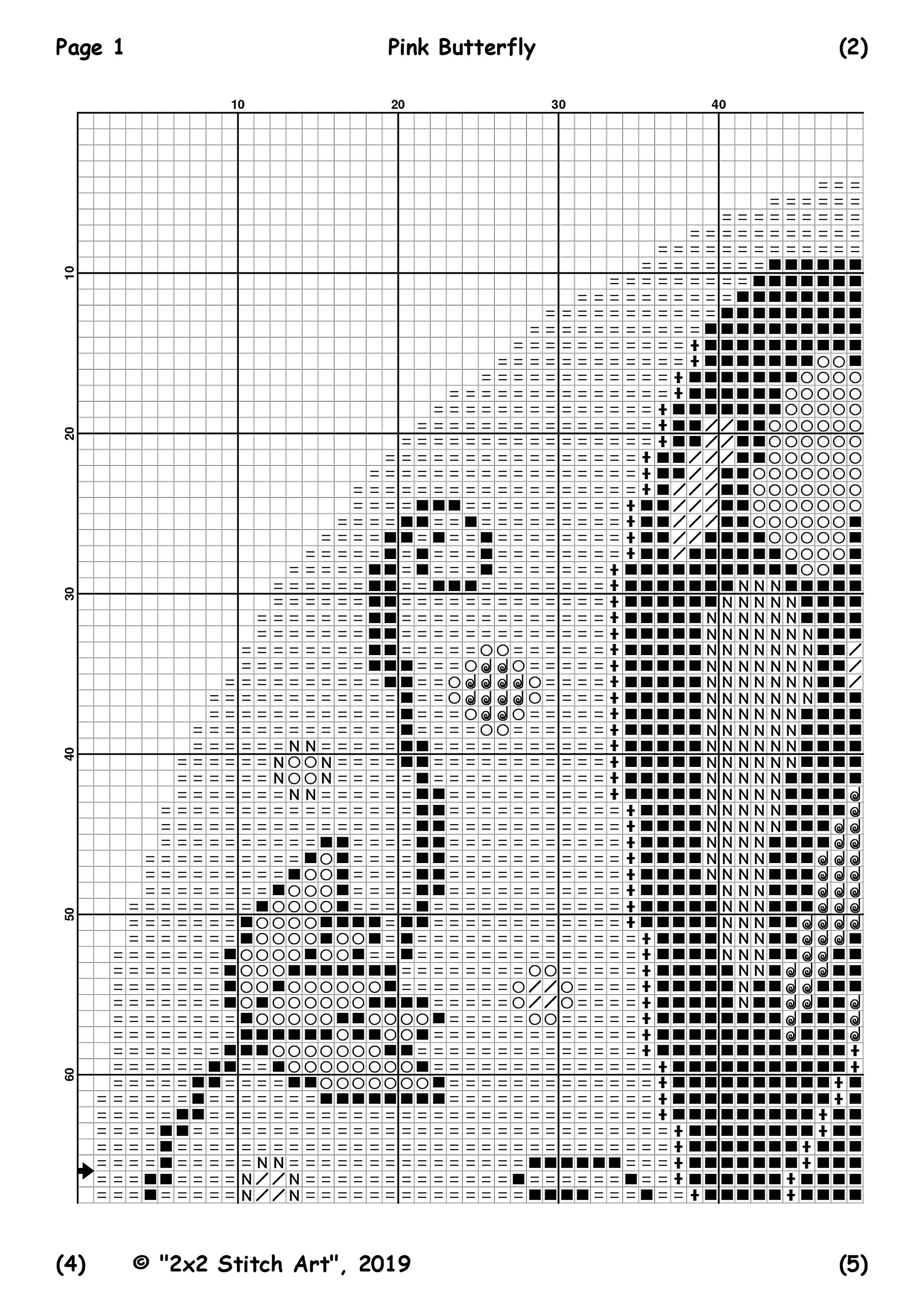 Butterfly Cross Stitch Pattern, Flowers Counted Cross Stitch Chart ...