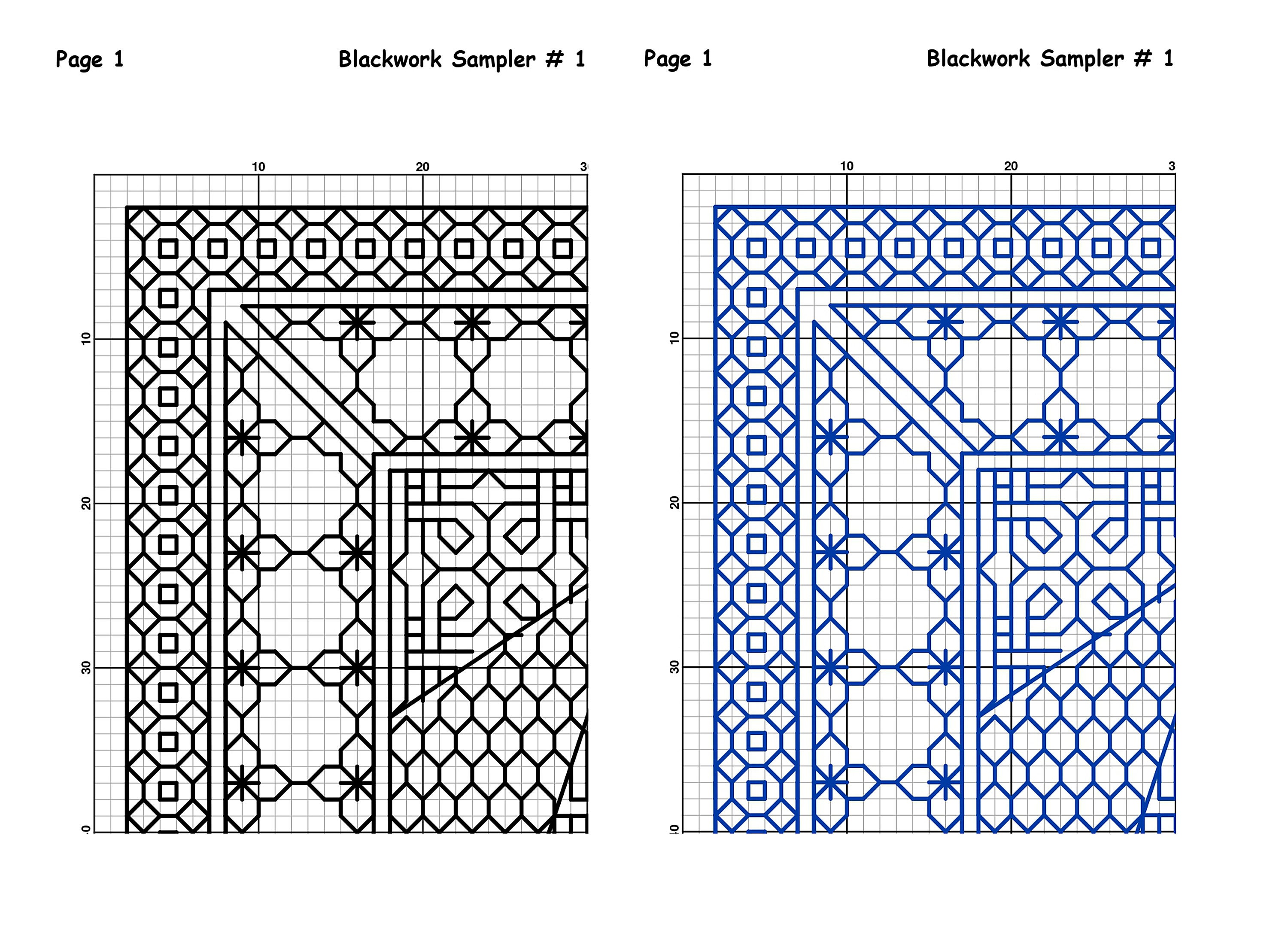 Blackwork Cross Stitch Pattern Modern Cross Stitch Pattern - Etsy