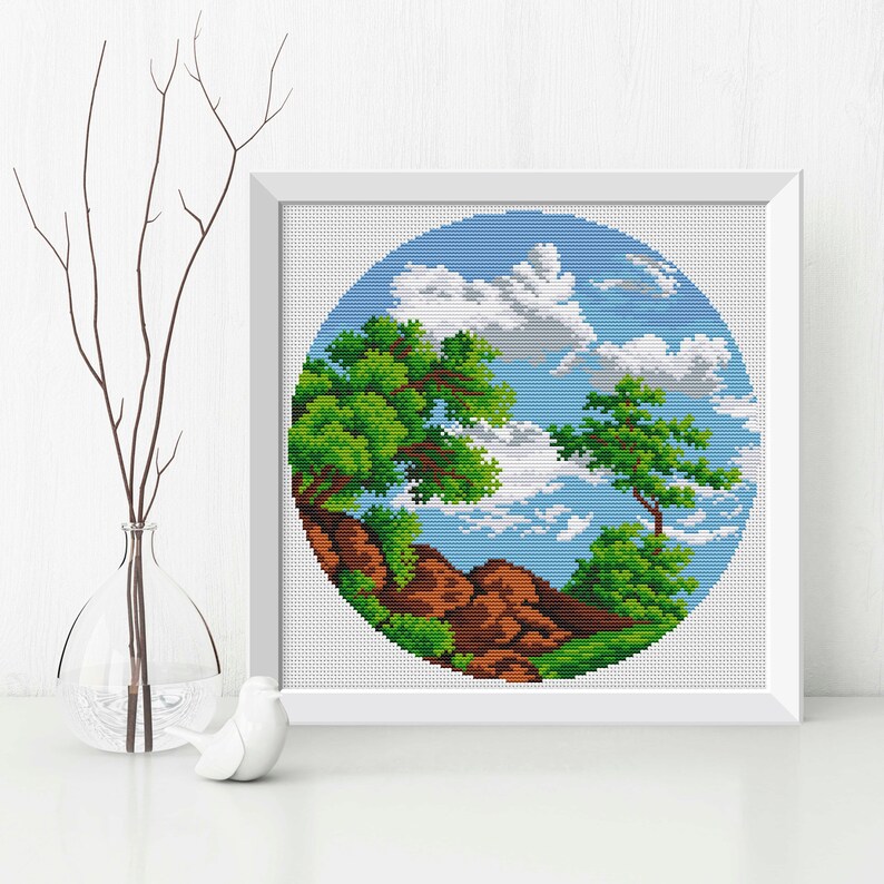 Nature Cross Stitch Pattern Modern Cross Stitch Pattern | Etsy