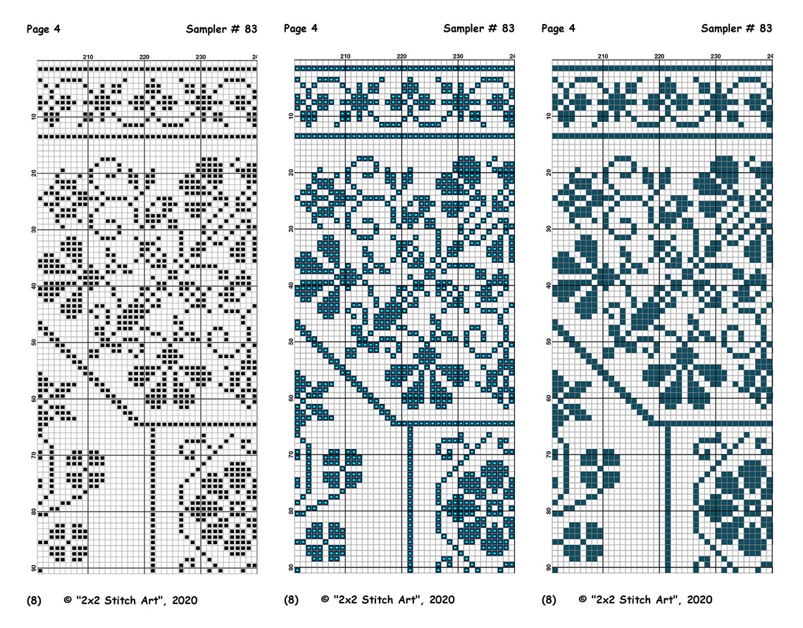 Sampler Cross Stitch Pattern Flowers Cross Stitch Pattern | Etsy
