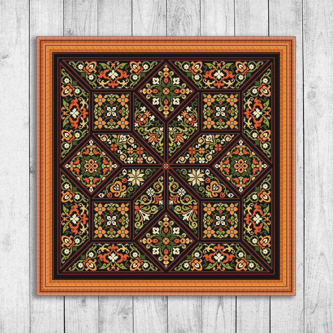 Sampler Cross Stitch Pattern, Modern Cross Stitch Pattern, Autumn Cross ...