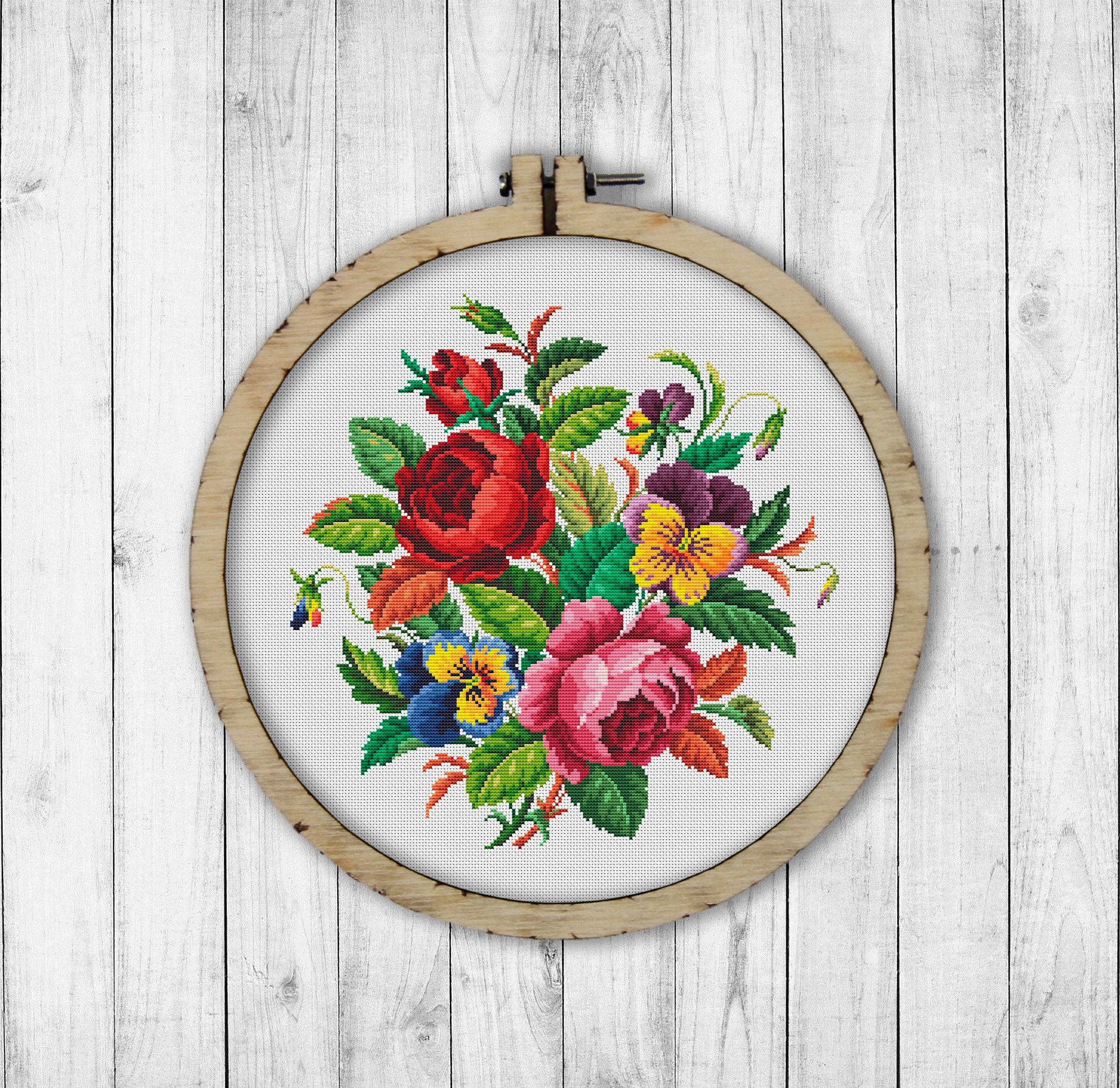 Modern Cross Stitch Pattern Flowers Cross Stitch Pattern | Etsy