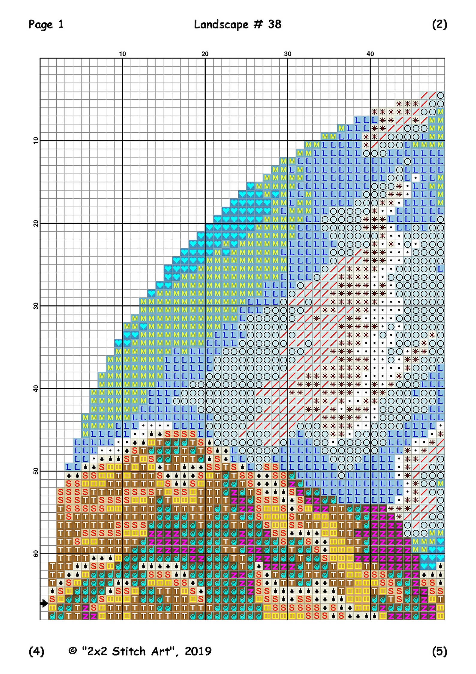 Nature Cross Stitch Pattern, Landscape Counted Cross Stitch Chart ...