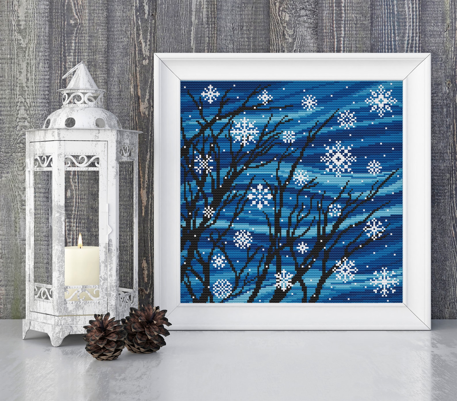Winter Landscape Cross Stitch Pattern, Nature Counted Cross Stitch ...