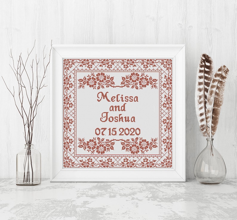 Sampler Cross Stitch Pattern Wedding Cross Stitch Pattern - Etsy