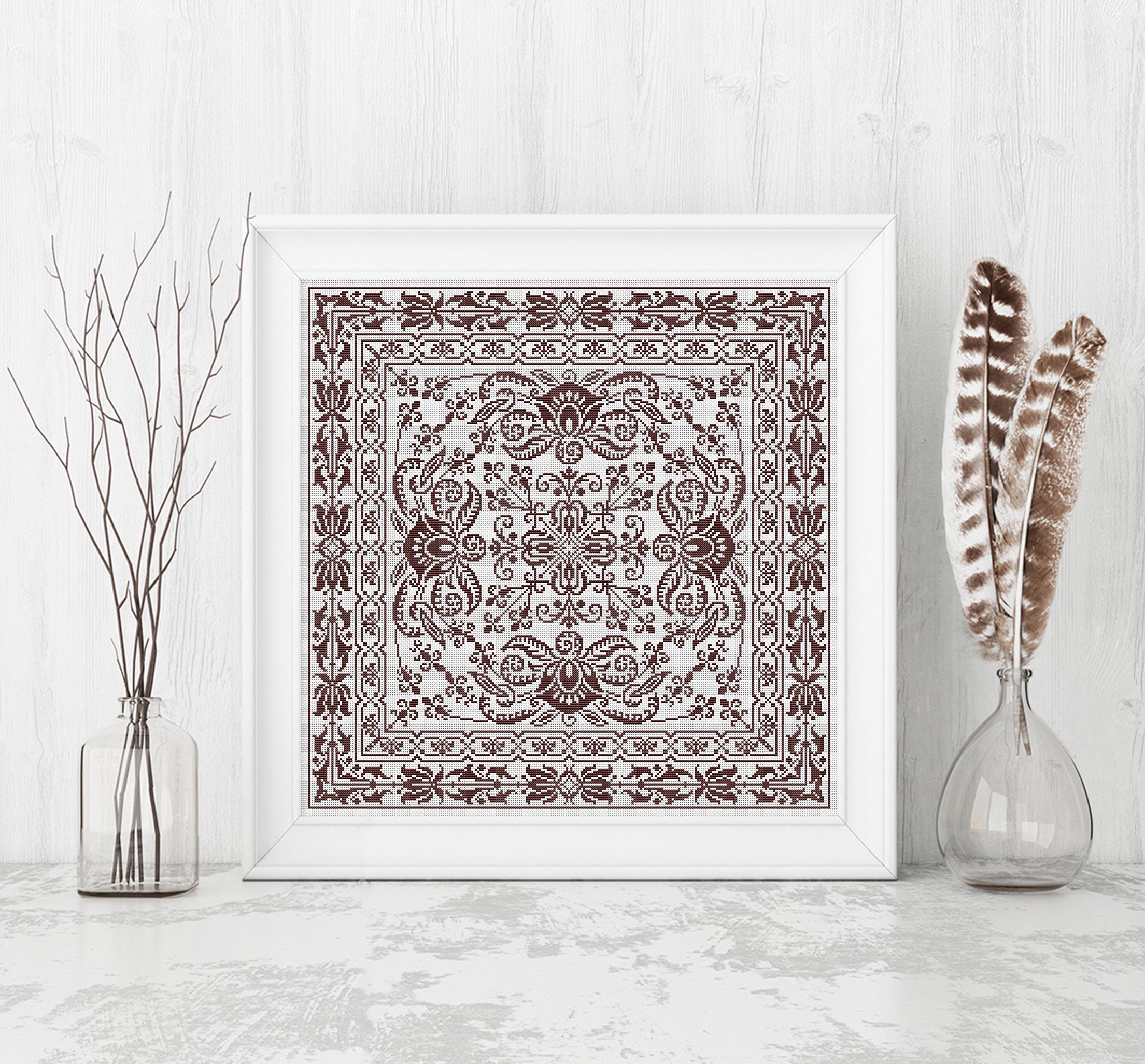 Cross Stitch Pattern Sampler Floral Cross Stitch Pattern - Etsy