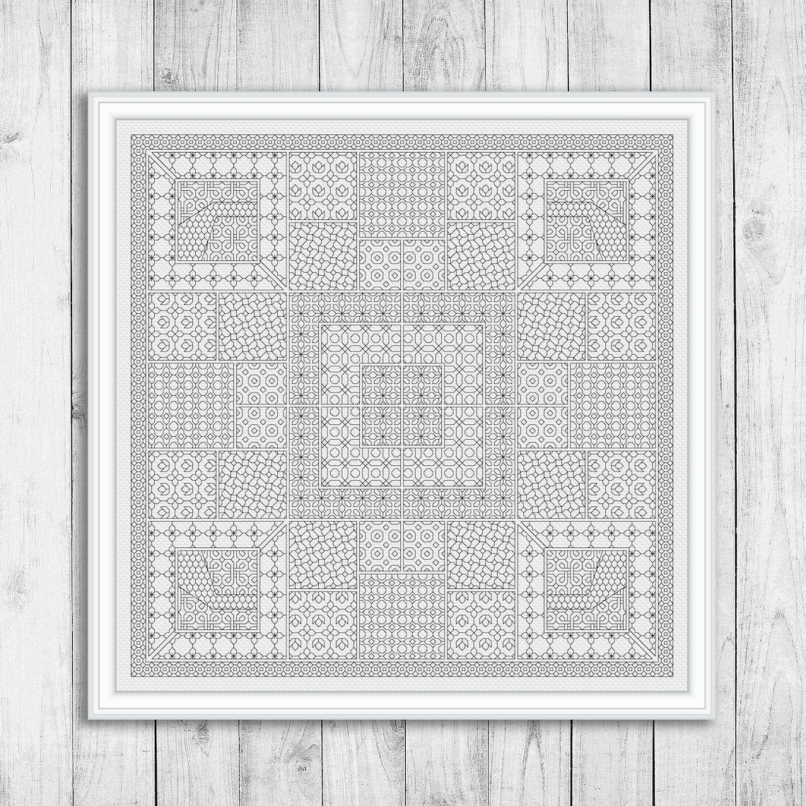 Blackwork Cross Stitch Pattern Modern Cross Stitch Pattern - Etsy