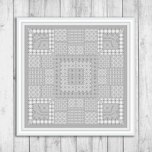 Blackwork Dog Sampler Modern Cross Stitch Pattern PDF File - Etsy