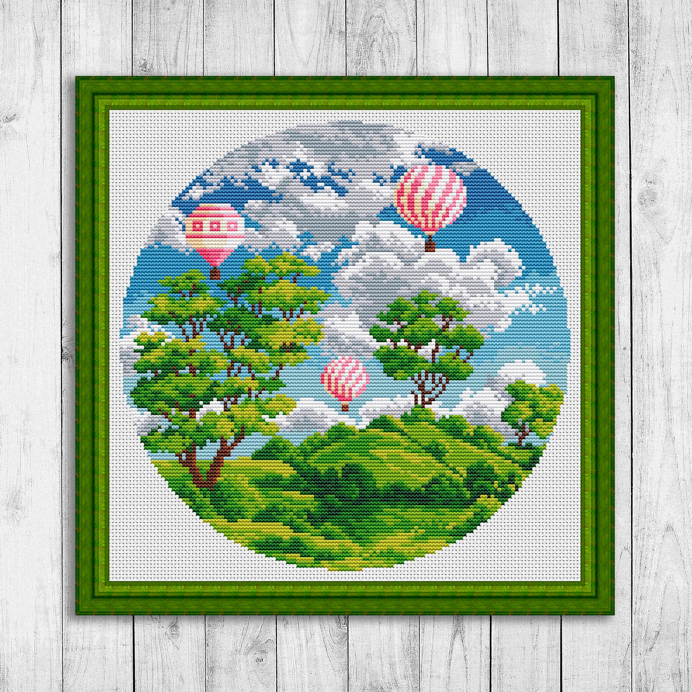 Nature Cross Stitch Pattern Modern Cross Stitch Pattern | Etsy