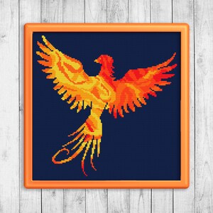 Phoenix Cross Stitch Pattern, Birds Counted Cross Stitch Chart, Nature ...